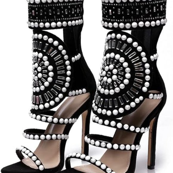 Shoes | Strappy High Stiletto Heel Dress Gladiator Peep Toe Sandals ...